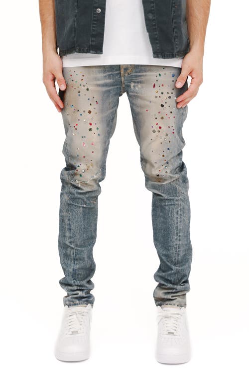 PURPLE BRAND Jewel Embellished Skinny Fit Stretch Jeans